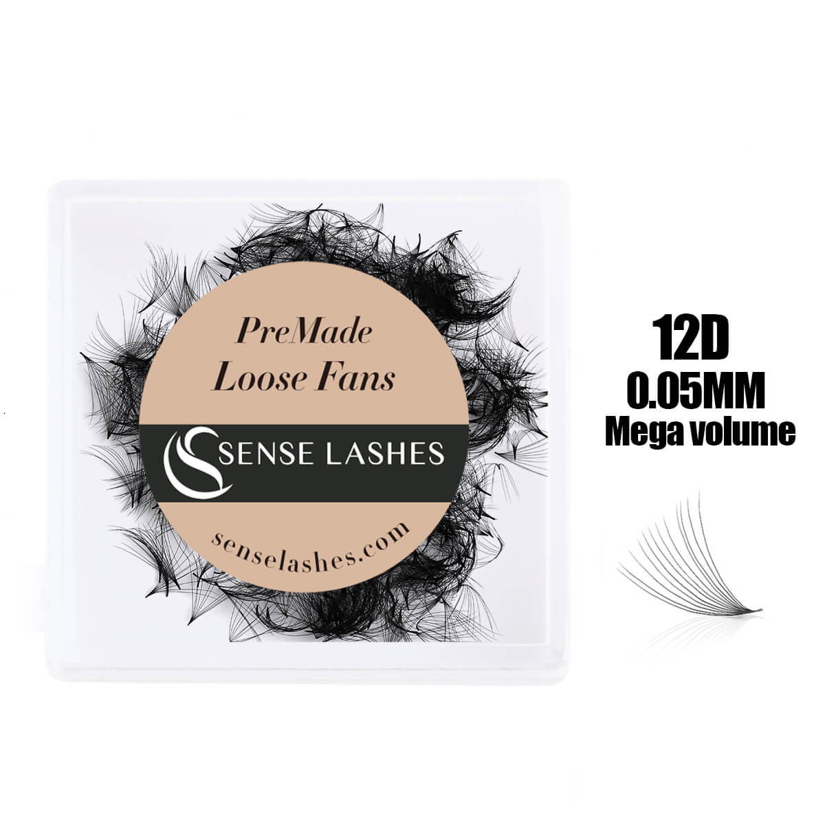 12D Handmade Loose Premade Fans Pointy Base(500 Fans) – SENSELASHES